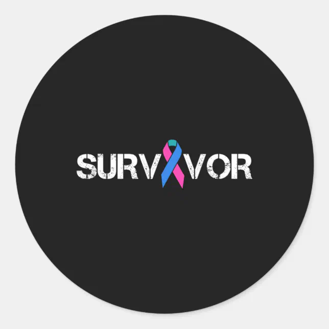 Cancer Awareness Ribbon Survivor Symbol Classic Round Sticker | Zazzle