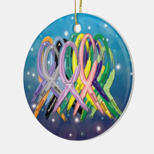 Cancer Awareness Ribbons Ceramic Ornament | Zazzle