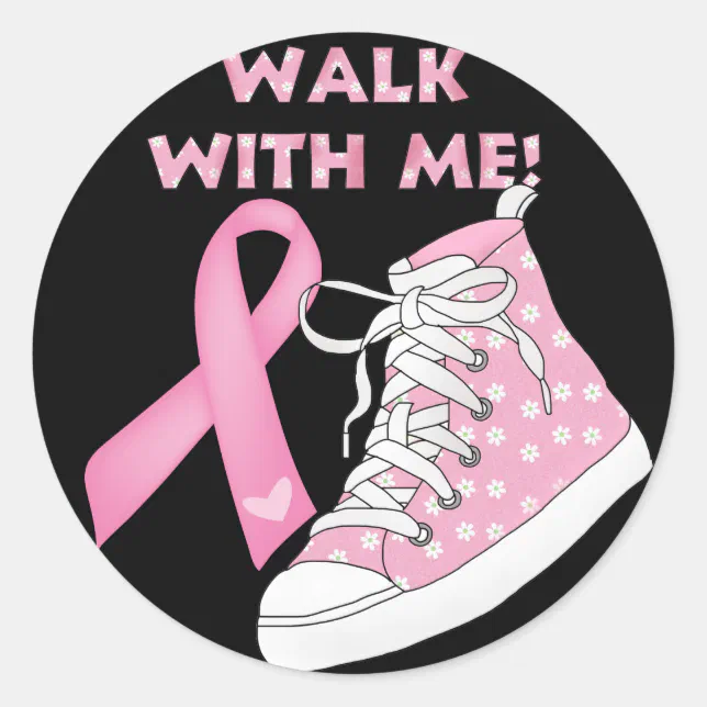 Cancer Awareness - Walking for the Cure Classic Round Sticker | Zazzle