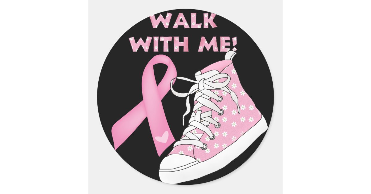 Cancer Awareness - Walking for the Cure Classic Round Sticker | Zazzle