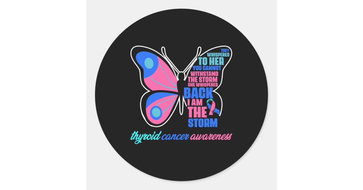 Cancer Butterfly - Thyroid Survivor Thyroid Cancer Classic Round ...
