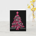 Cancer Christmas Tree Pink Ribbon Fight Awareness Card | Zazzle