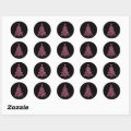 Cancer Christmas Tree Pink Ribbon Fight Awareness Classic Round Sticker ...