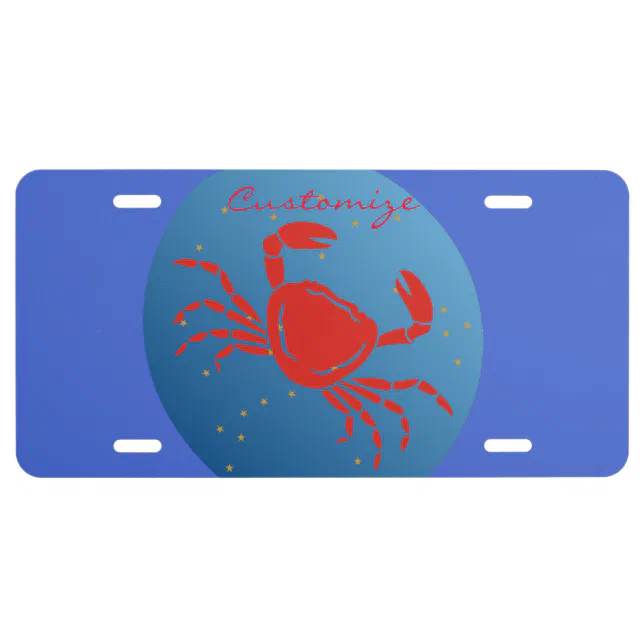 Cancer Crab Zodiac Thunder_Cove License Plate | Zazzle