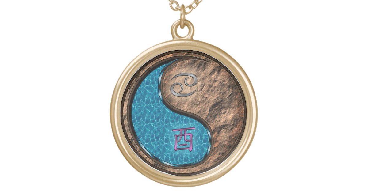 Cancer & Earth Rooster Gold Plated Necklace | Zazzle
