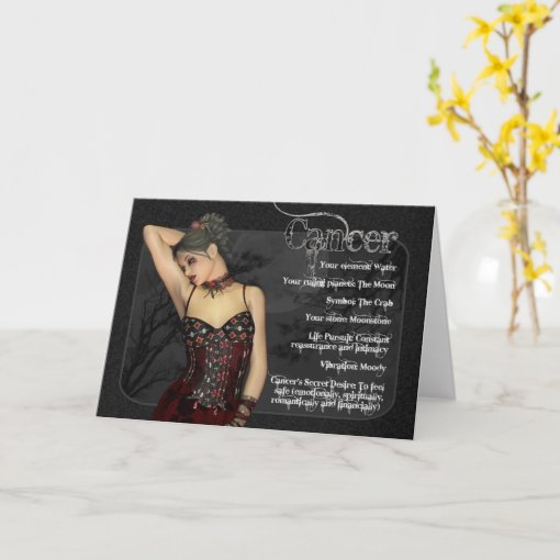 Cancer Gothic Zodiac Birthday Card | Zazzle