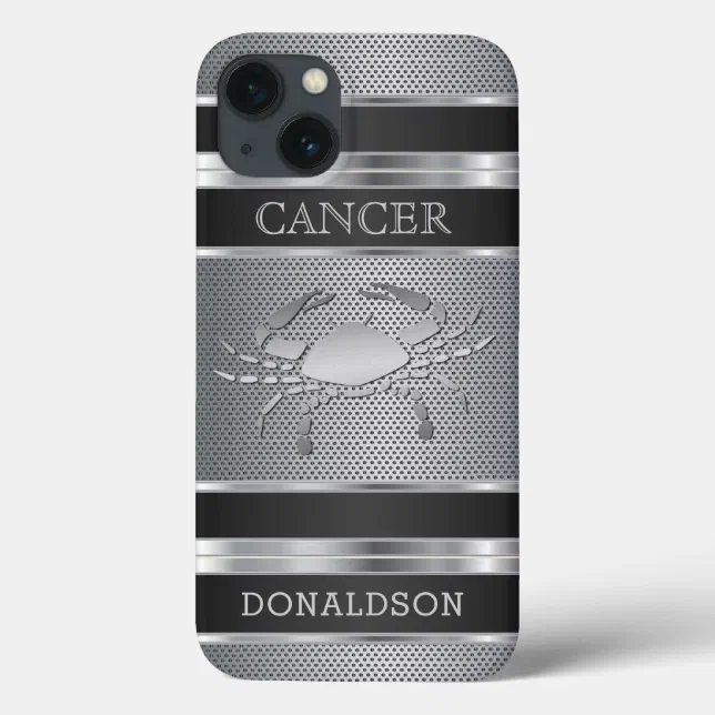 Cancer ♋ in Black and Silver Mesh Case-Mate iPhone Case | Zazzle