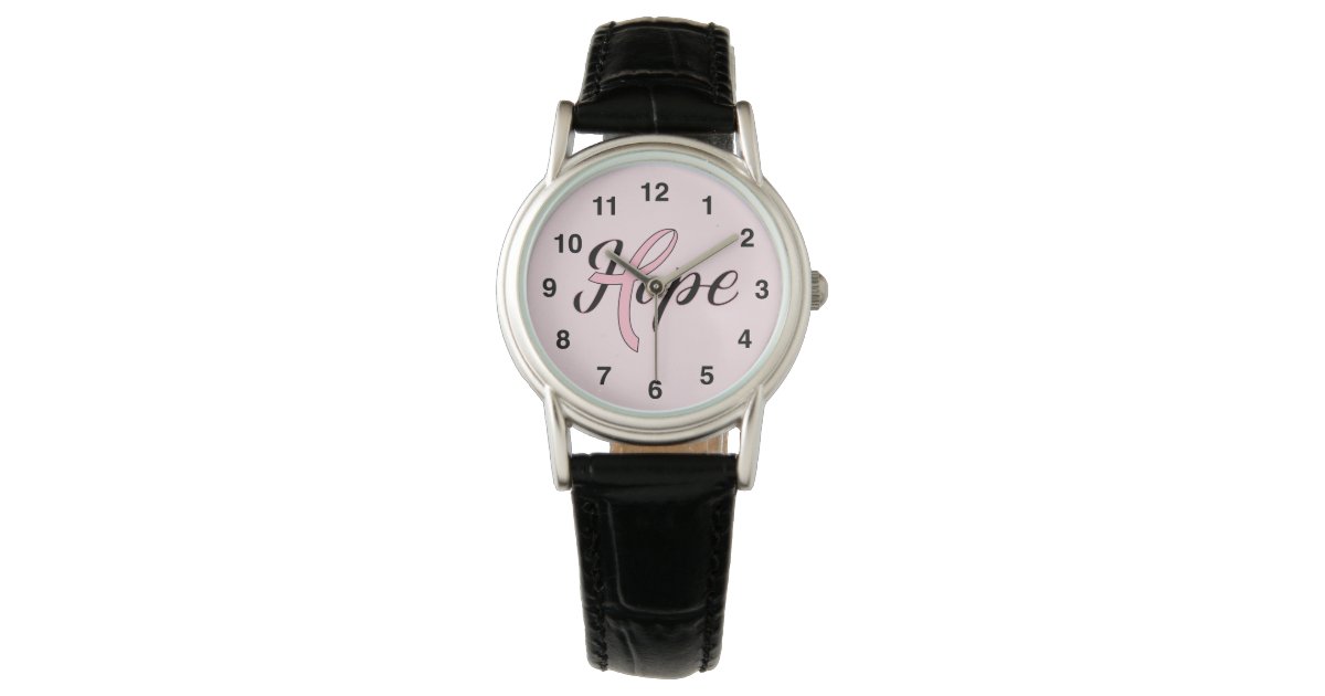 Cancer Pink Ribbon HOPE Watch | Zazzle