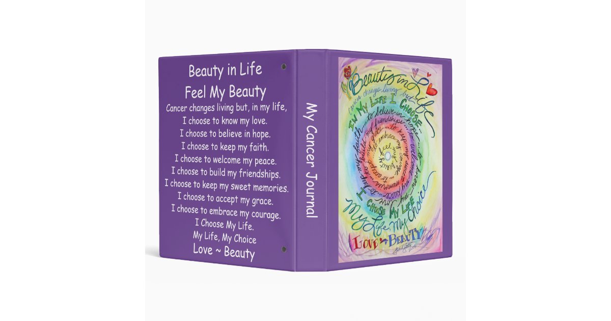 Cancer Poem Inspirational Rainbow Notebook Binder | Zazzle
