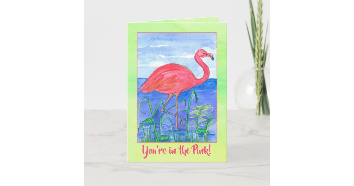 Cancer Remission Flamingo Bird Good Health Card | Zazzle