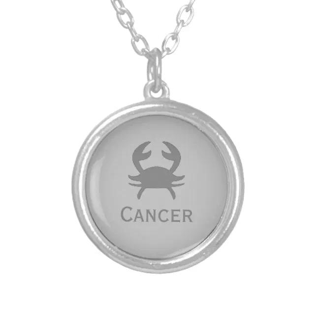 Cancer Sign of the Zodiac design Silver Plated Necklace | Zazzle
