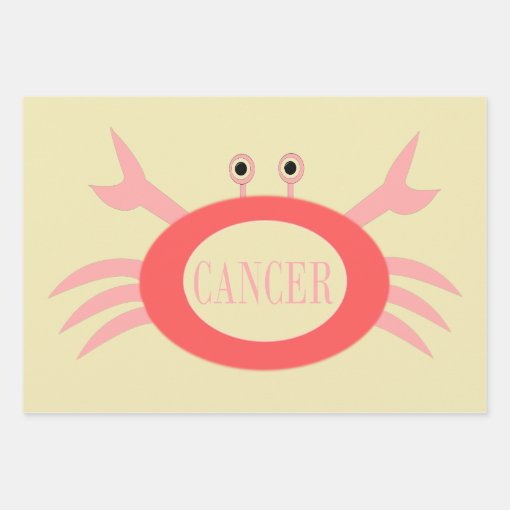 Cancer Star Sign Crab Custom Wrapping Paper Sheets | Zazzle