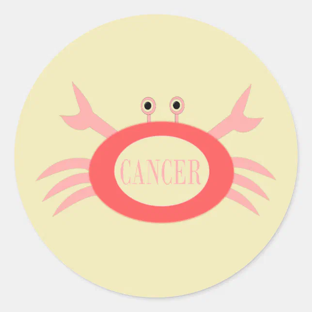 Cancer Star Sign Crab Stickers | Zazzle