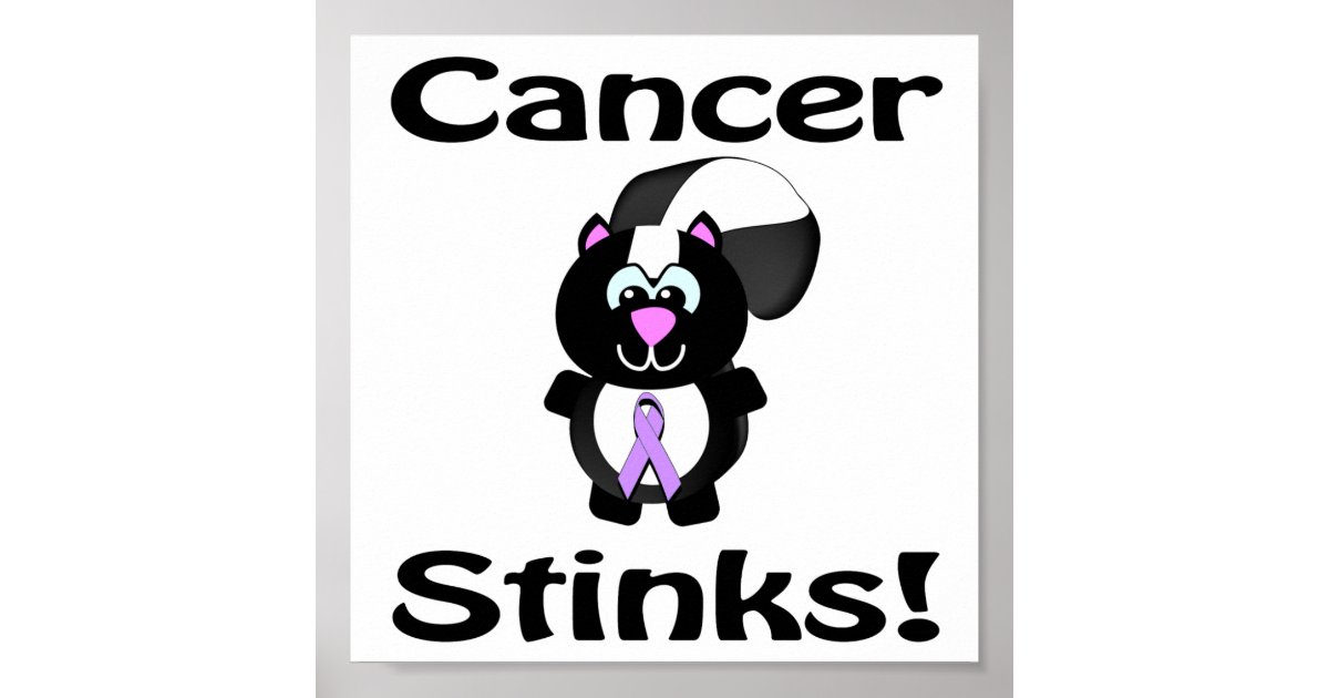 Cancer Stinks Skunk Awareness Design Poster | Zazzle