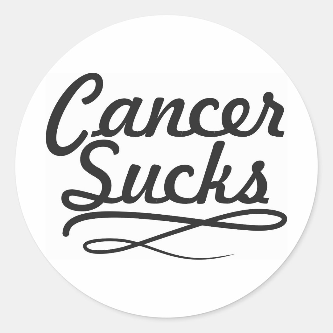 Cancer sucks classic round sticker | Zazzle