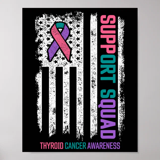 Cancer Support Squad Thyroid Cancer Awareness Poster | Zazzle