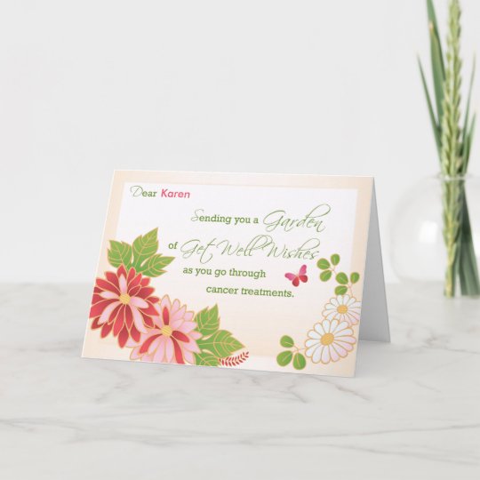 Cancer Treatments Custom Name Get Well Wishes, Flo Card | Zazzle.com