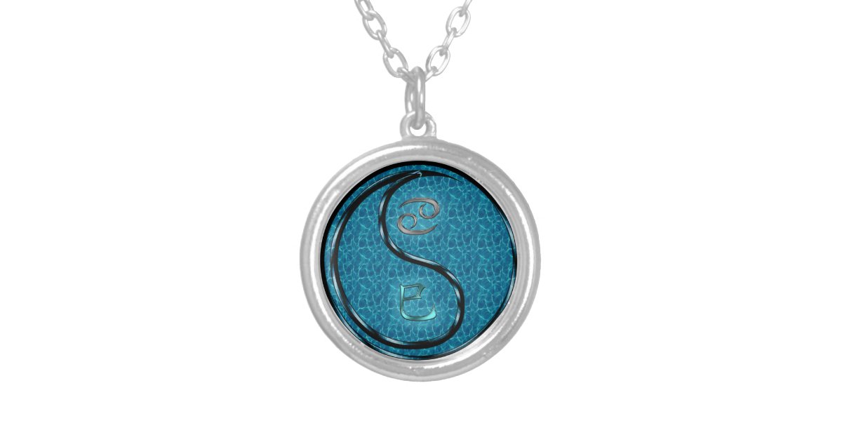 Cancer & Water Snake Silver Plated Necklace | Zazzle