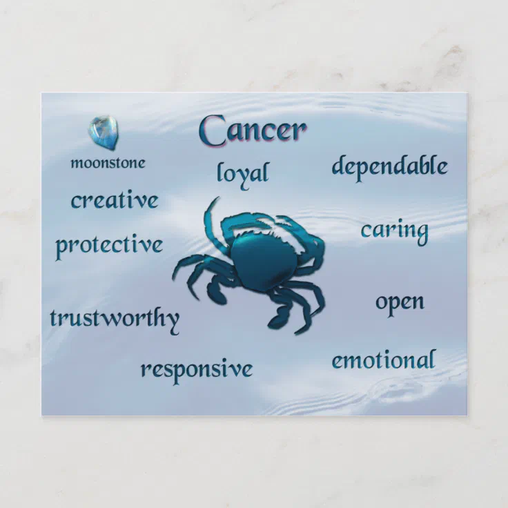 Cancer zodiac characteristics postcard | Zazzle
