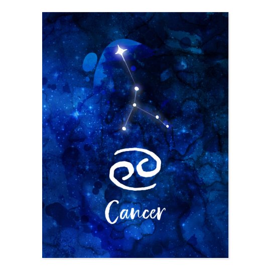 Cancer Zodiac Constellation Blue Galaxy Celestial Postcard | Zazzle.com