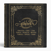 Cancer Zodiac | Ornamental Black and Gold Album 3 Ring Binder | Zazzle
