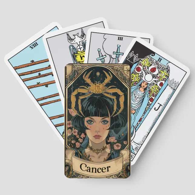 Cancer Zodiac Sign Astrology Woman Feminine Tarot Cards | Zazzle