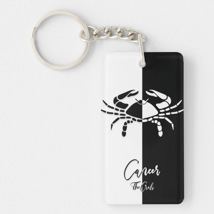 Cancer Zodiac Sign, Black & White Keychain | Zazzle