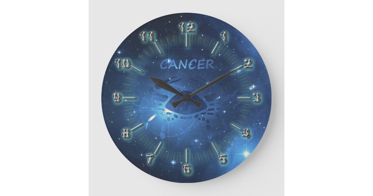 Cancer zodiac sign large clock | Zazzle