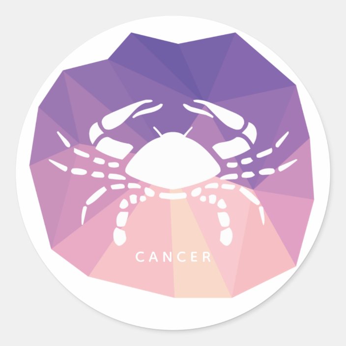 Cancer zodiac sign modern design sticker. classic round sticker ...