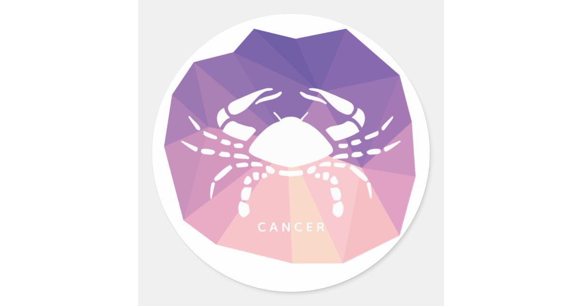 Cancer zodiac sign modern design sticker. classic round sticker | Zazzle
