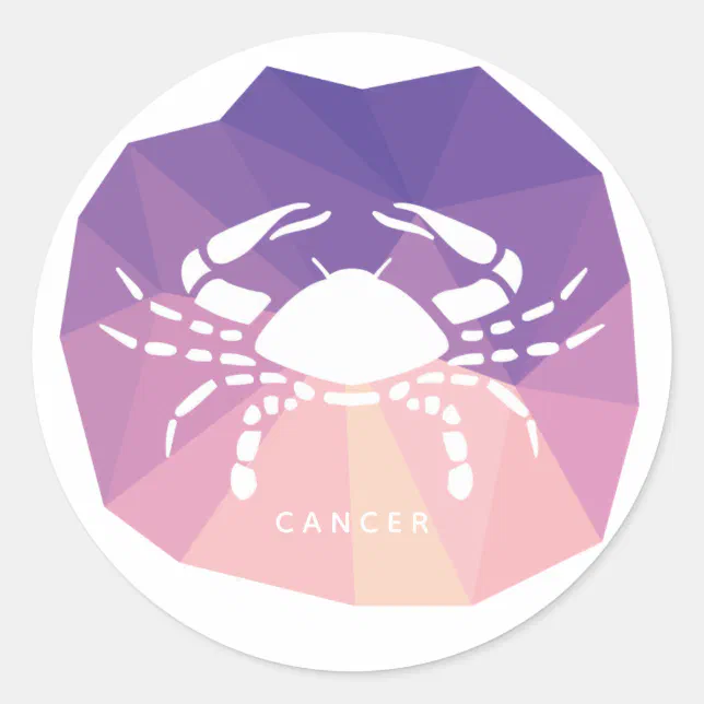 Cancer zodiac sign modern design sticker. classic round sticker | Zazzle