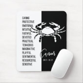 Cancer Zodiac Sign Mousepad, Black & White Mouse Pad | Zazzle