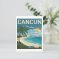 Cancun Beach Mexico Vintage Travel Postcard | Zazzle