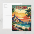 Cancun Beach Mexico Vintage Travel Postcard | Zazzle