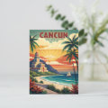 Cancun Beach Mexico Vintage Travel Postcard | Zazzle