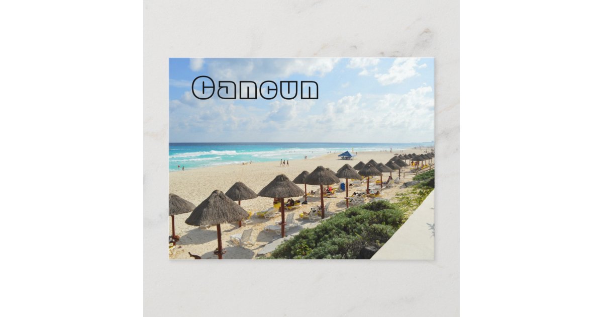 Cancun Beach Oceanfront Waves Tourist Postcard | Zazzle