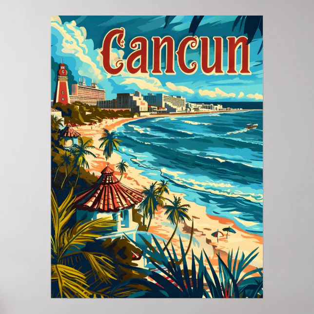 Cancun Beach Poster | Zazzle