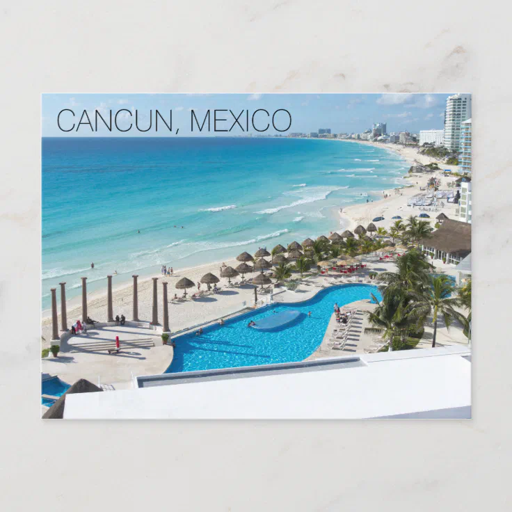 Cancun Beach Resort Mexico Vacation Postcard | Zazzle