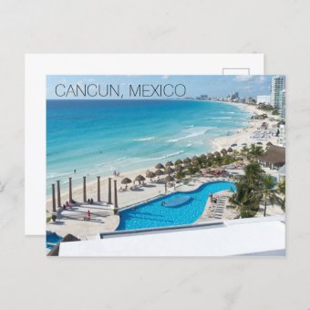 Cancun Beach Resort Mexico Vacation Postcard | Zazzle