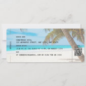 CANCUN Mexico Beach Boarding Pass QR Photo Wedding Invitation | Zazzle
