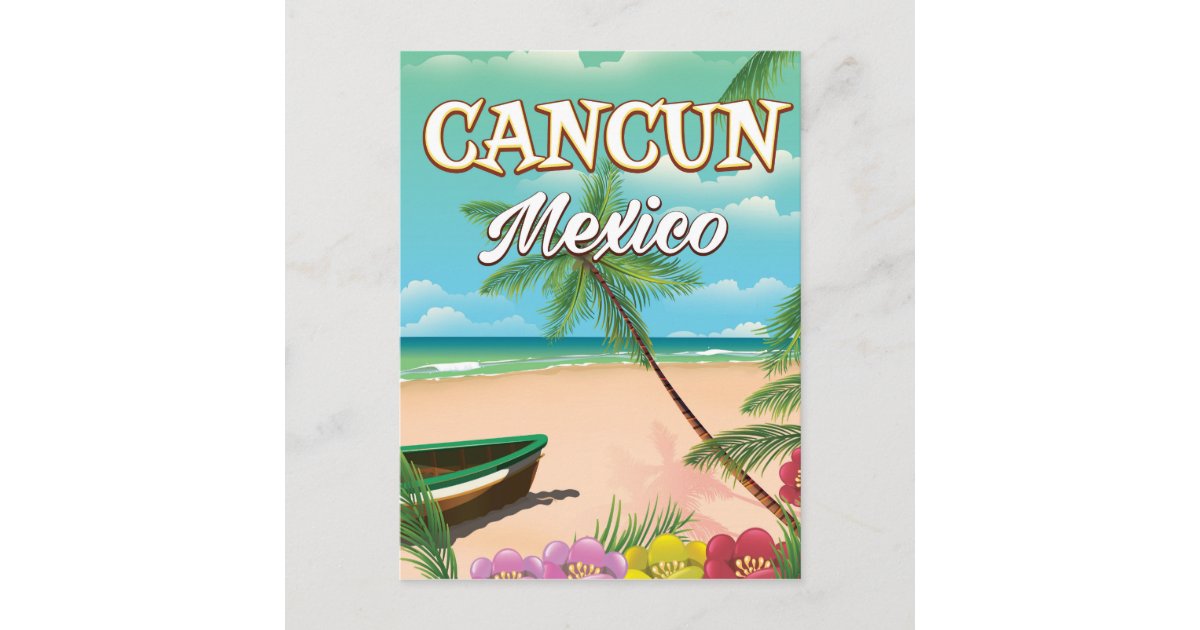 Cancun Mexico beach poster Postcard | Zazzle