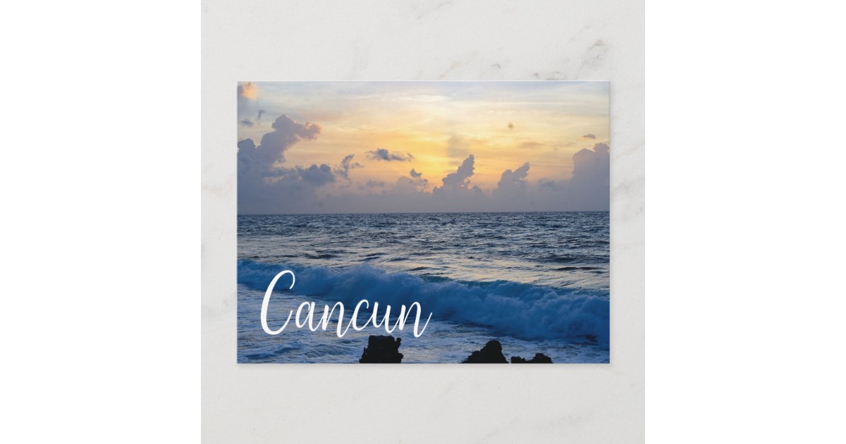 Cancun Mexico Beach Sunset Postcard | Zazzle
