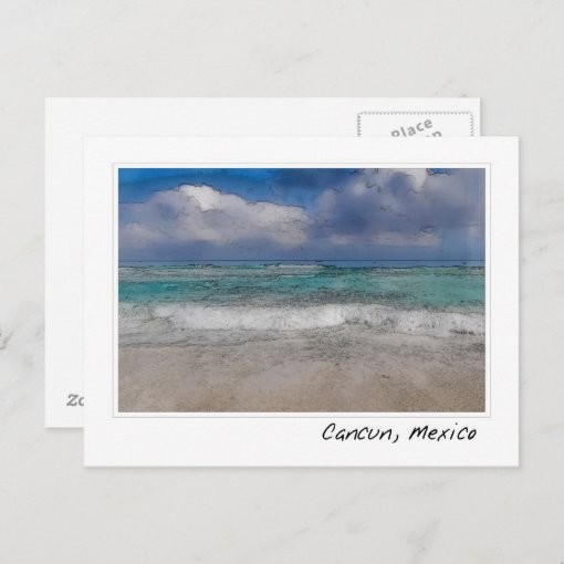 Cancun Mexico Caribbean Ocean | Beach Postcard | Zazzle