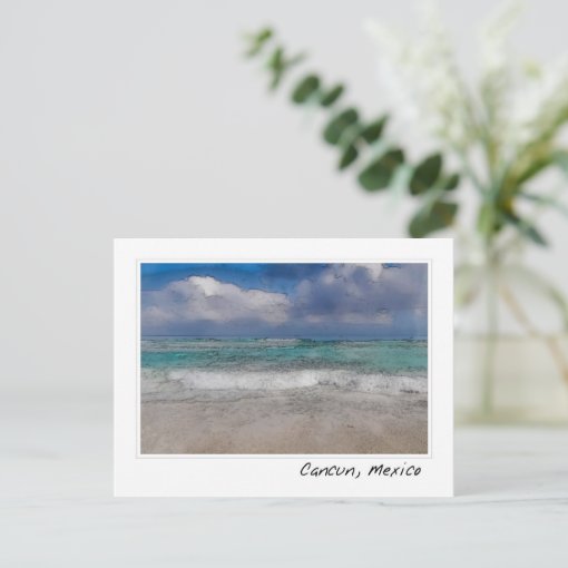 Cancun Mexico Caribbean Ocean | Beach Postcard | Zazzle