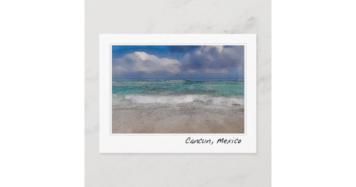 Cancun Mexico Caribbean Ocean | Beach Postcard | Zazzle