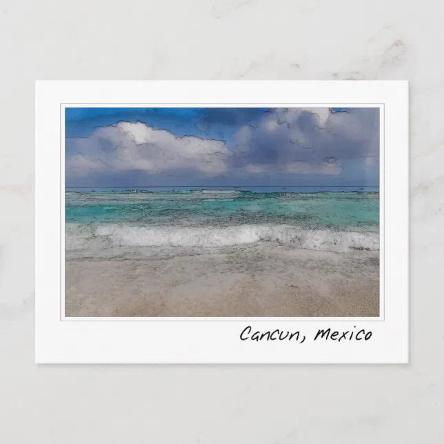 Cancun Mexico Caribbean Ocean | Beach Postcard | Zazzle