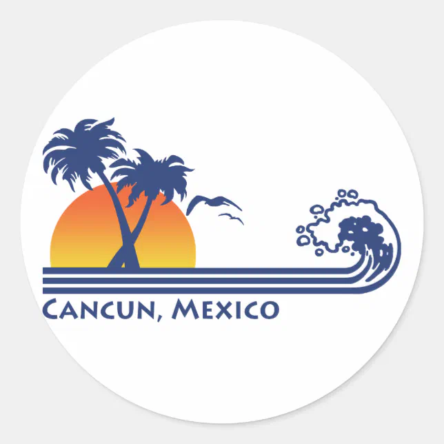 Cancun Mexico Classic Round Sticker | Zazzle
