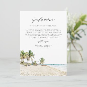 CANCUN Mexico Destination Welcome Letter Timeline Menu | Zazzle