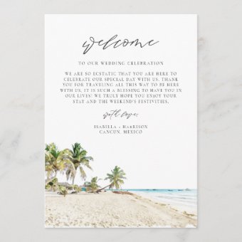 CANCUN Mexico Destination Welcome Letter Timeline Menu | Zazzle