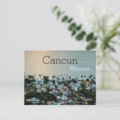 Cancun Mexico Skyline Rooftop Photography Postcard | Zazzle